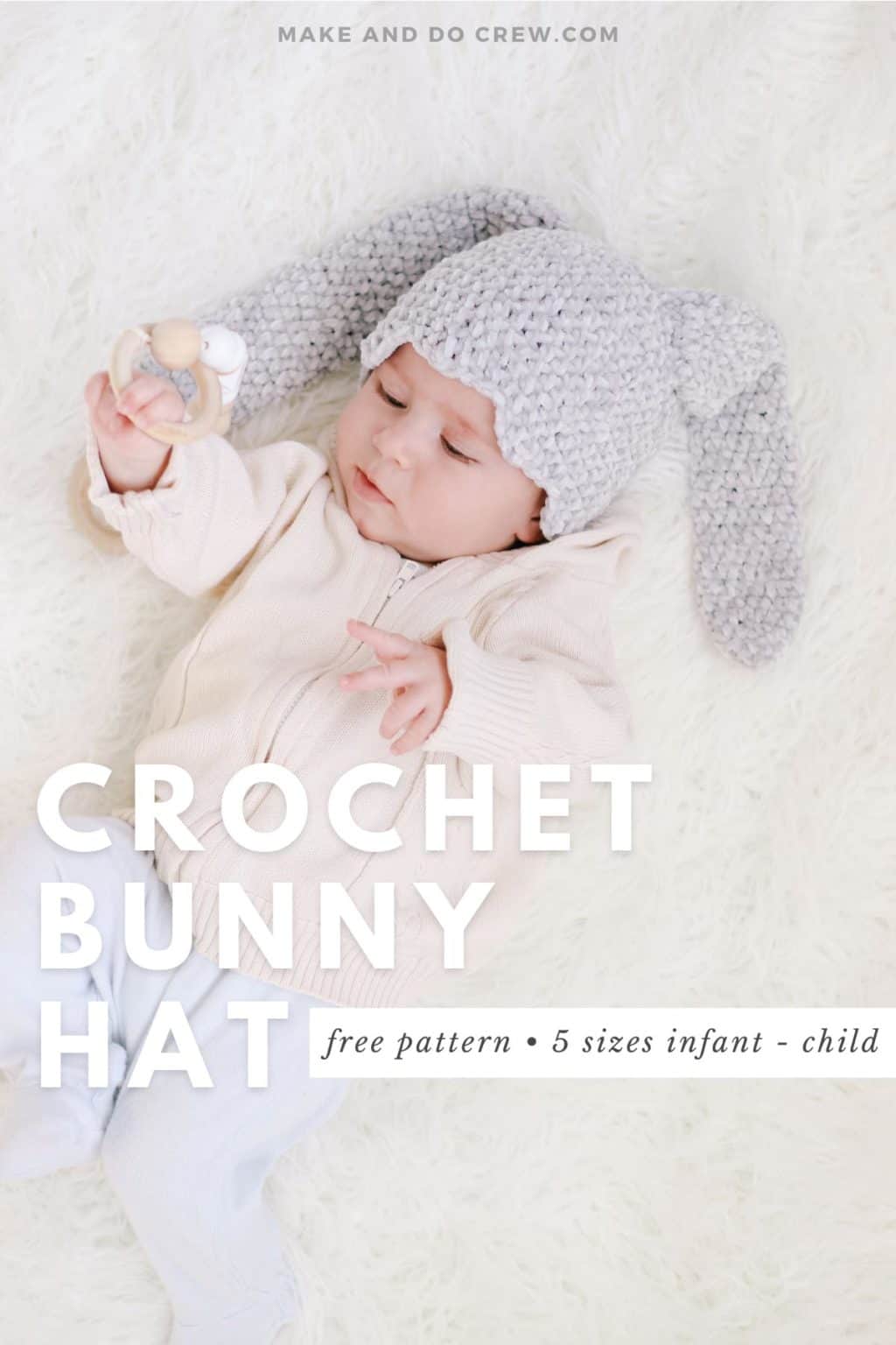Free Crochet Bunny Hat Pattern (Newborn, Baby, Toddler, Child)
