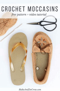 Crochet Shoes With Flip Flop Soles - Free Moccasin Pattern!