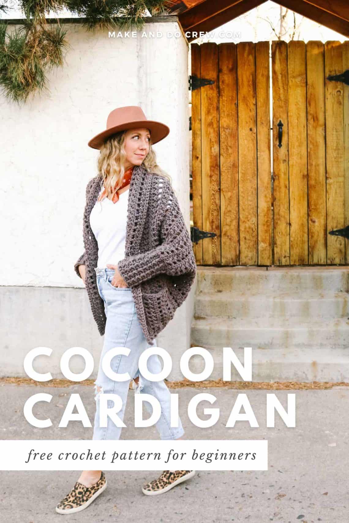 Easy Chunky Crochet Cocoon Sweater Free Pattern Make And Do Crew