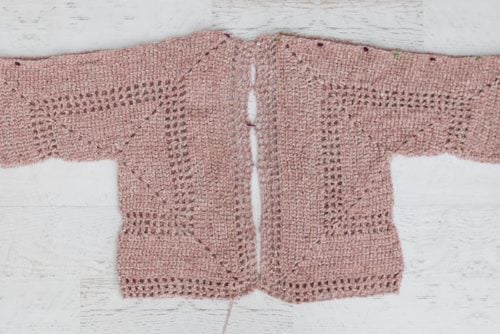 Crochet Cardigan Sweater Pattern made from two hexagons - free pattern!