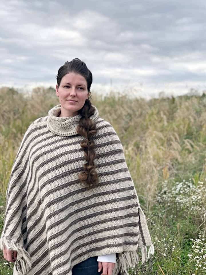 Easy Crochet Rectangle Poncho - stylish asymetrical shape
