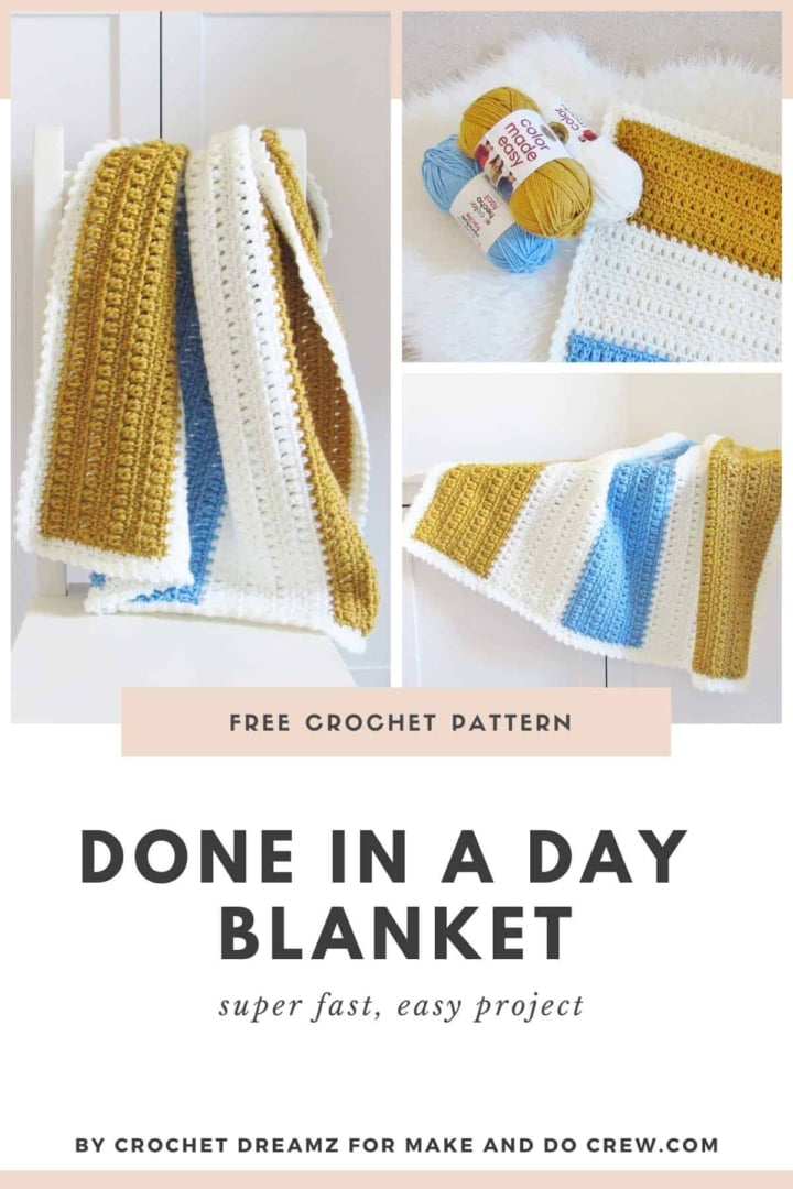 One Day Crochet Blanket (free pattern!) 🧶 Make & Do Crew