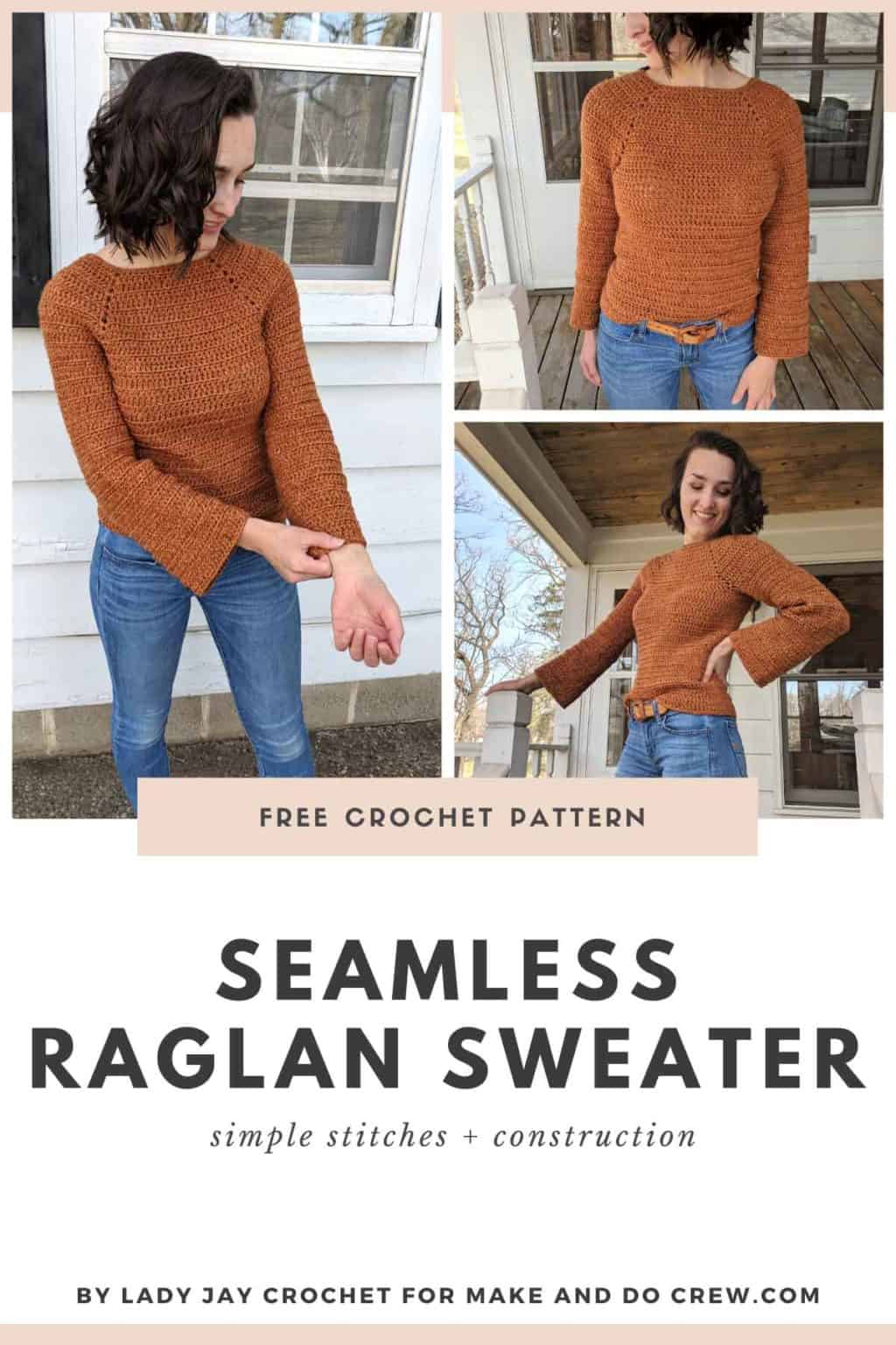 Easy Crochet Raglan Sweater - Free Pattern » Make & Do Crew
