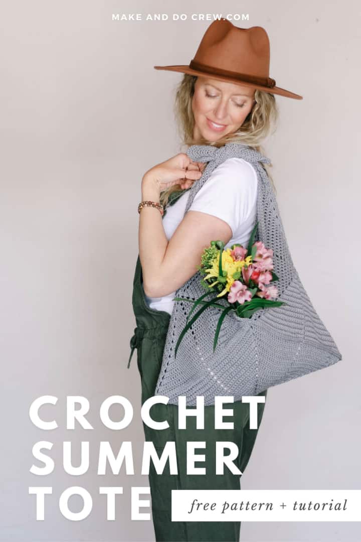 Crochet Origami Tote Bag - Free Pattern + Tutorial » Make & Do Crew