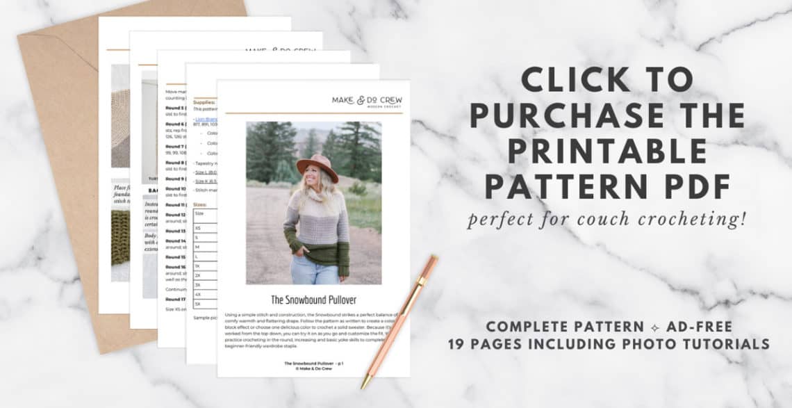 Easy Crochet Yoke Sweater - Free Pattern + Tutorial » Make & Do Crew