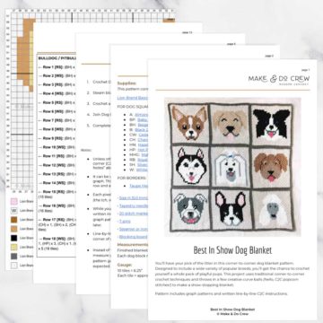 C2C Crochet Pit Bull / Bulldog Free Pattern 🐶 Make & Do Crew