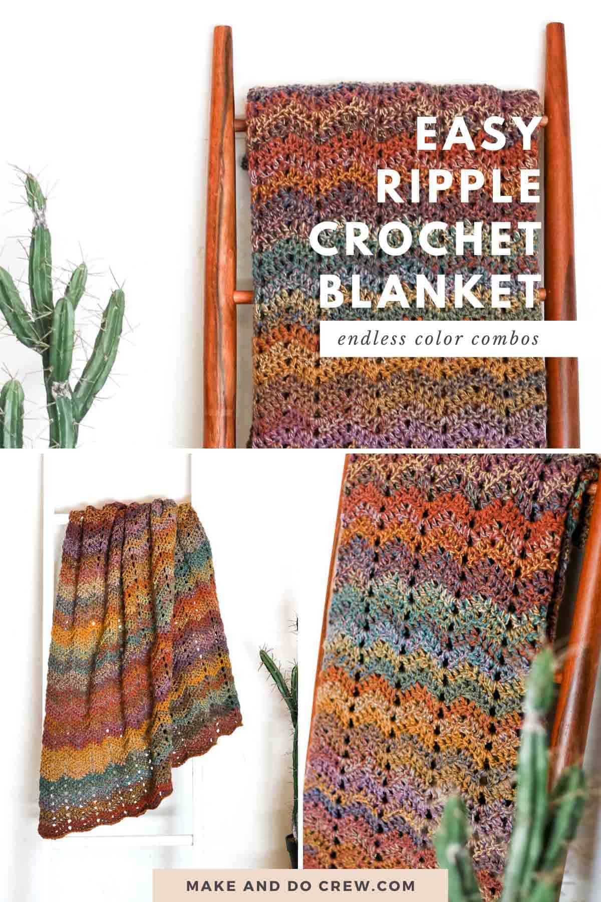 Easy Ripple Crochet Pattern - A Beginner Afghan 🧶 MakeAndDoCrew