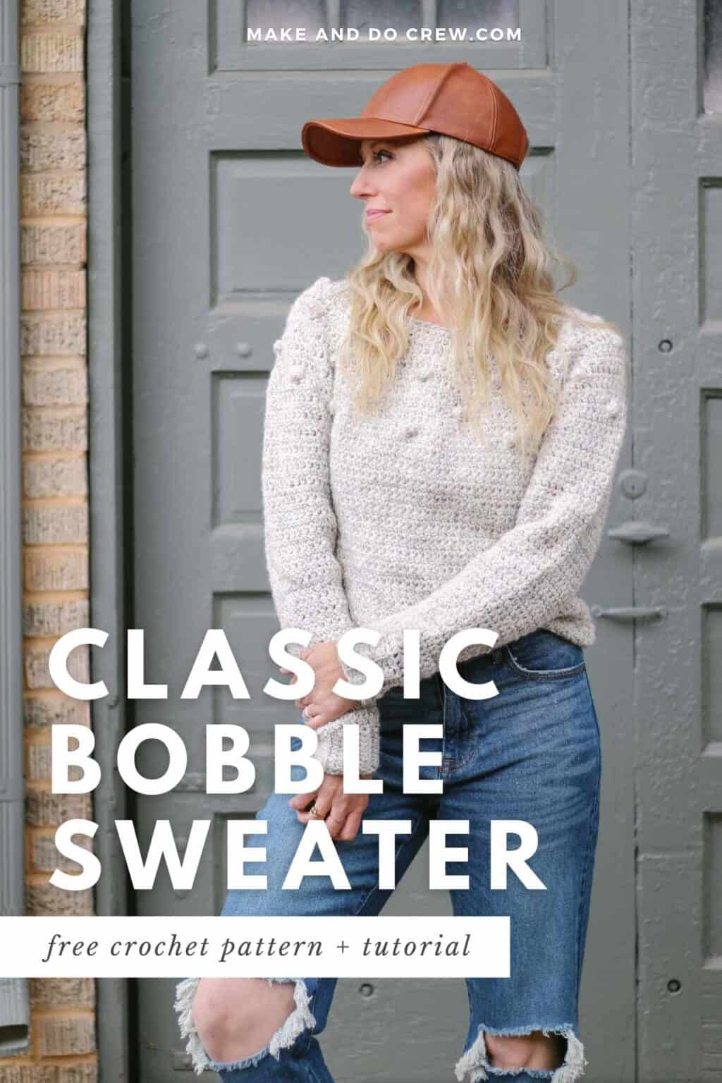 Stylish Crochet Crew Neck Sweater - Free Pattern