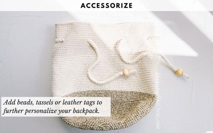 Minimalist Crochet Drawstring Backpack Pattern