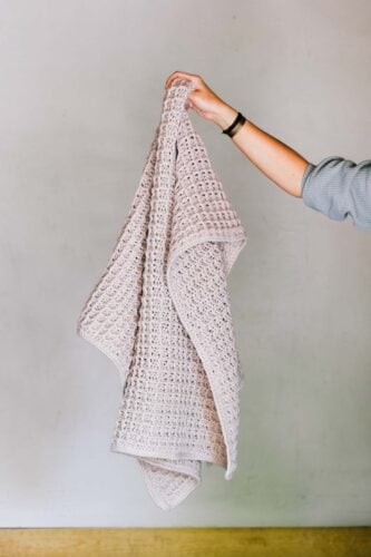 Modern Crochet Waffle Stitch Blanket Pattern + Tutorial
