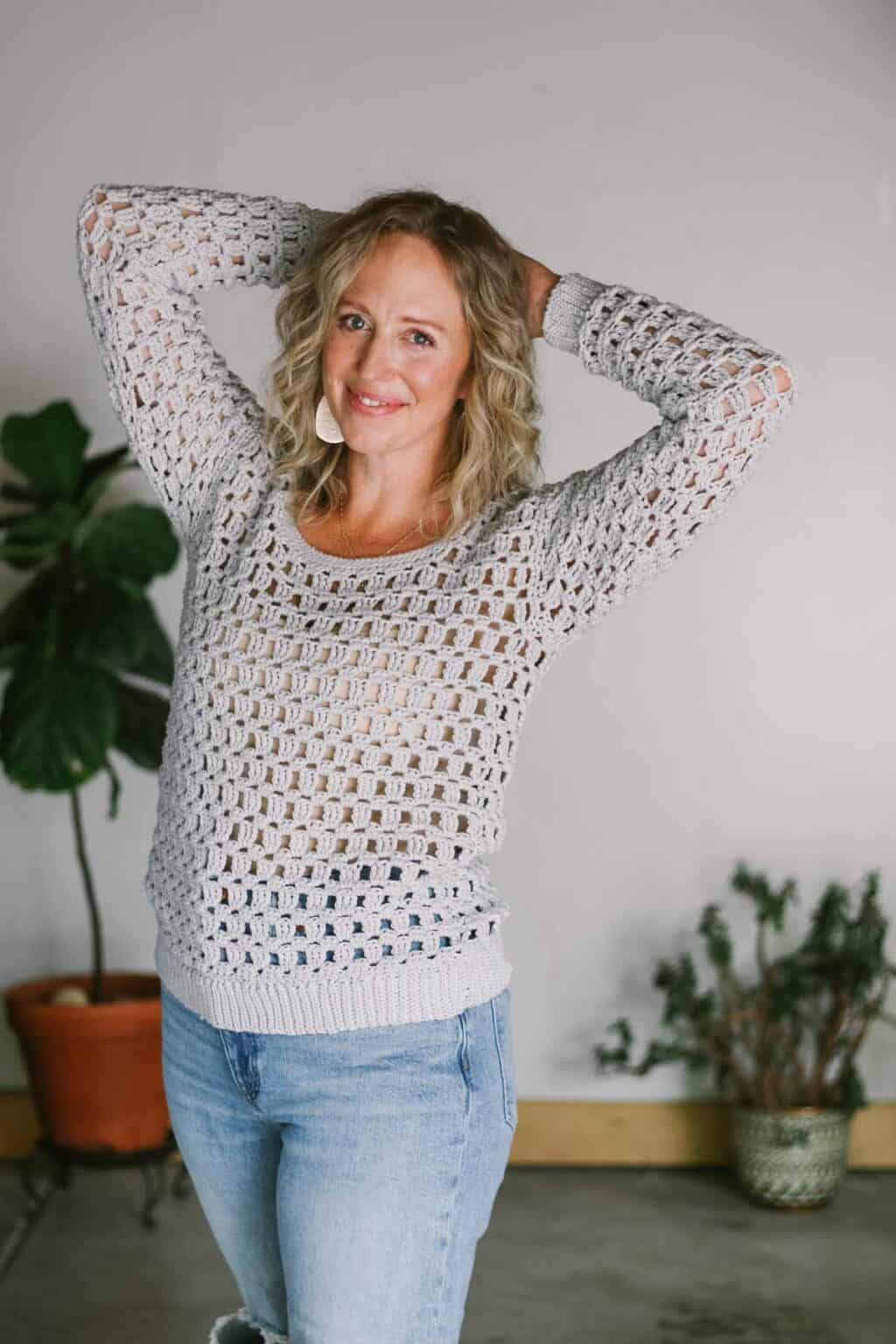 Mesh Crochet Pullover Pattern | Quick + Easy