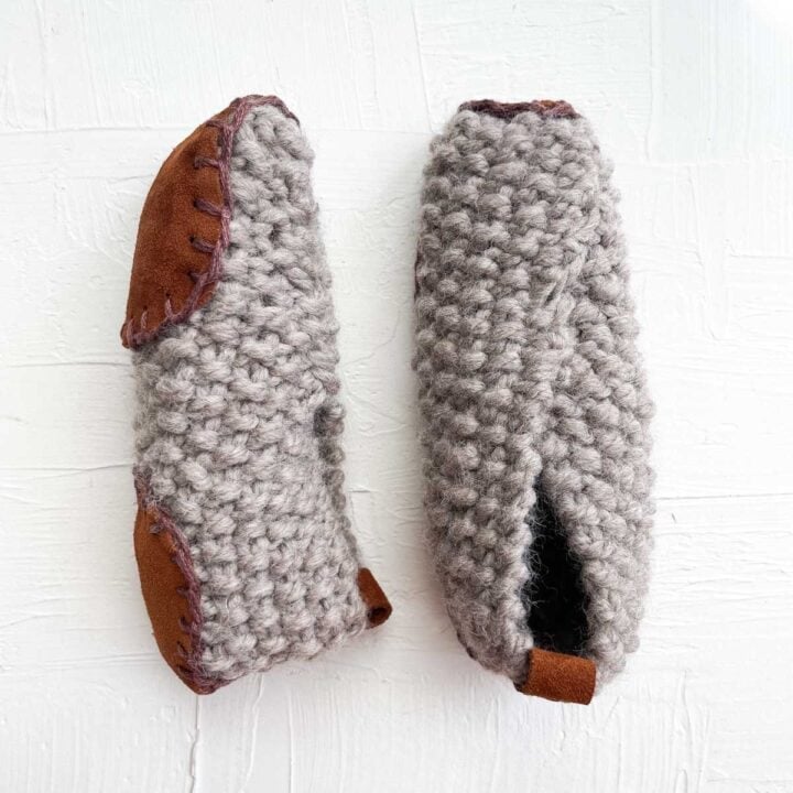 How To Knit Slippers In 2 Hours With Straight Needles