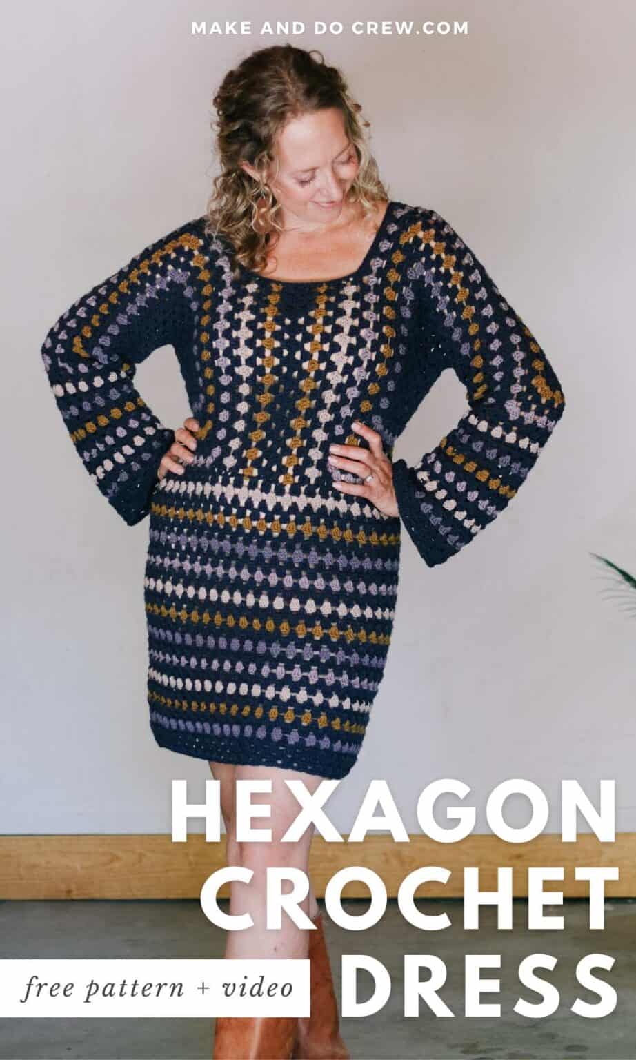 Taylor Swift Crochet Dress Pattern | Made From Granny Stitch Hexagons