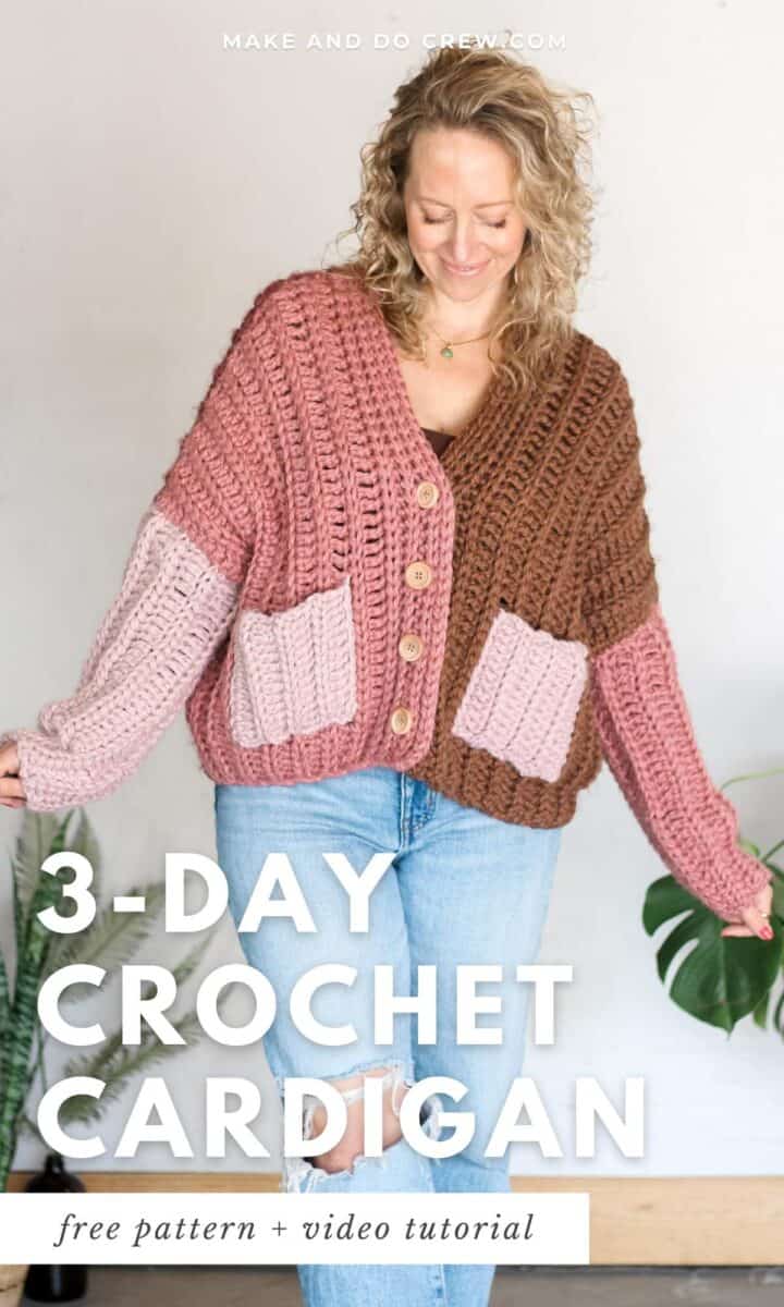 3 Day Chunky Crochet Cardigan Pattern + Video