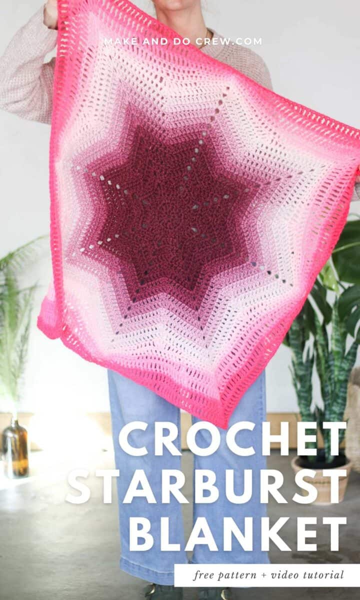 Supernova Crochet Square Star Blanket Pattern + Video