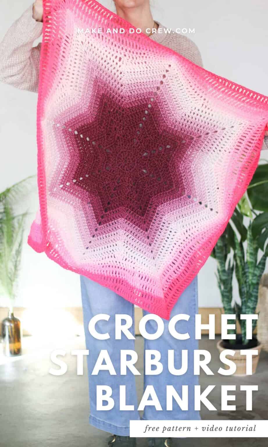 Supernova Crochet Square Star Blanket Pattern + Video